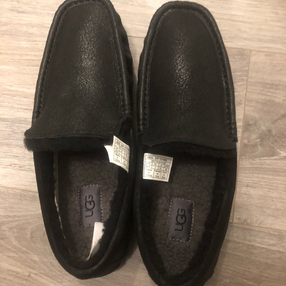 UGG | Shoes | Ugg Henrick Bomber Wool Lined Slip On Driving Shoes Black ...